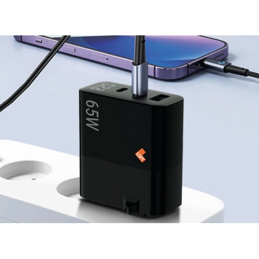 Carregador Loft duplo Type C + USB 65W pr - Loft Design